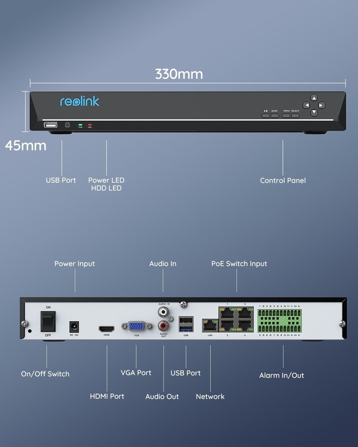 Reolink RLN36 12MP 4K 36 CH. Network Video Recorder - Highrunner.no